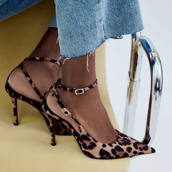 Zara | Shoes | Zara Leopard Slingback Heels | Poshmark